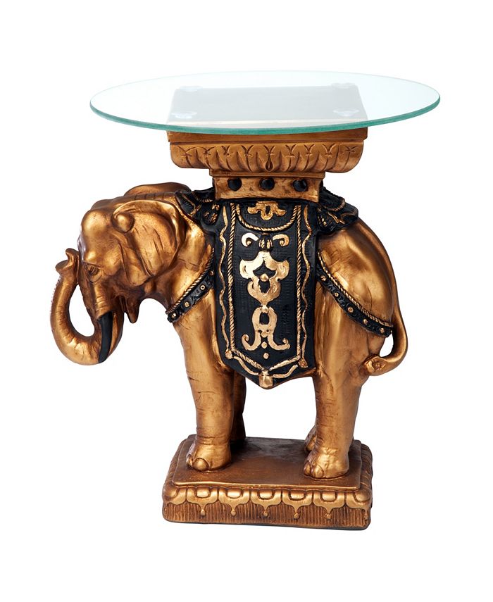 Design Toscano Maharajah Elephant Glass-Topped Sculptural Table - Macy's