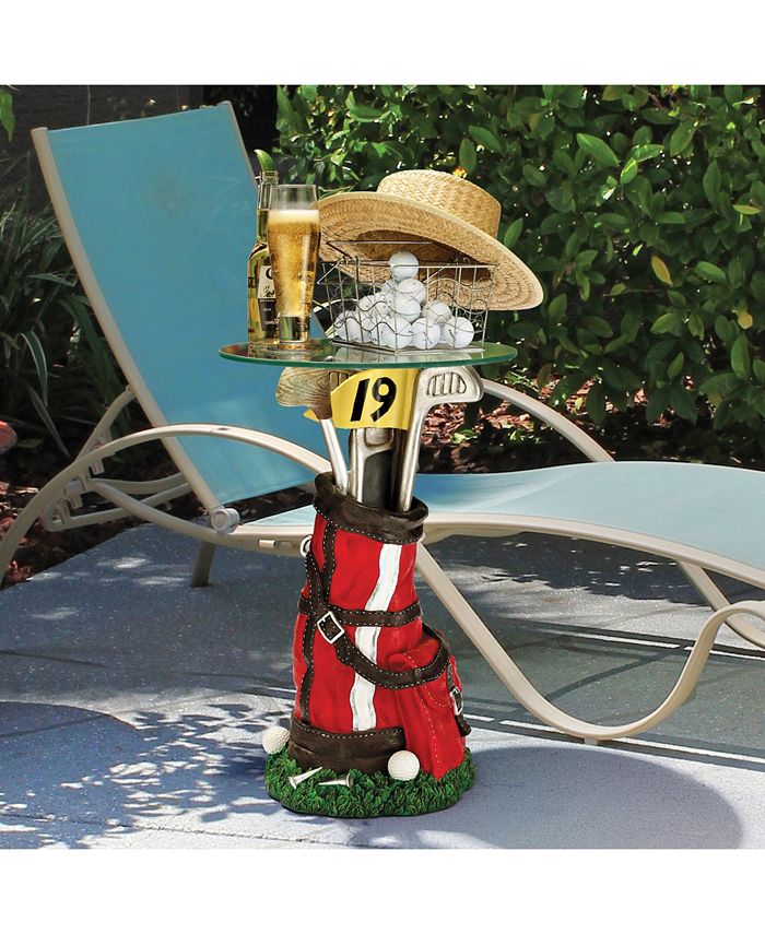 Design Toscano on Par Golf Bag Sculptural Glass-Topped Table - Macy's