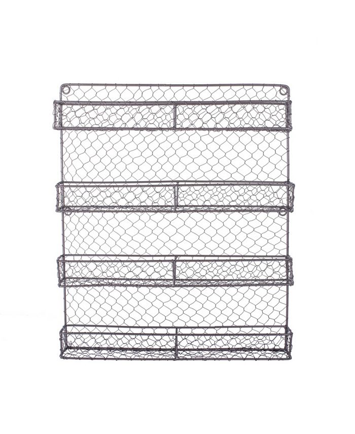 Design Imports Vintage-like 4 Tier Chicken Wire Spice Rack - Macy's