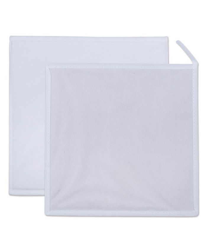 Design Imports Non-woven Polypropylene Cube Solid White Square Set of 4 ...