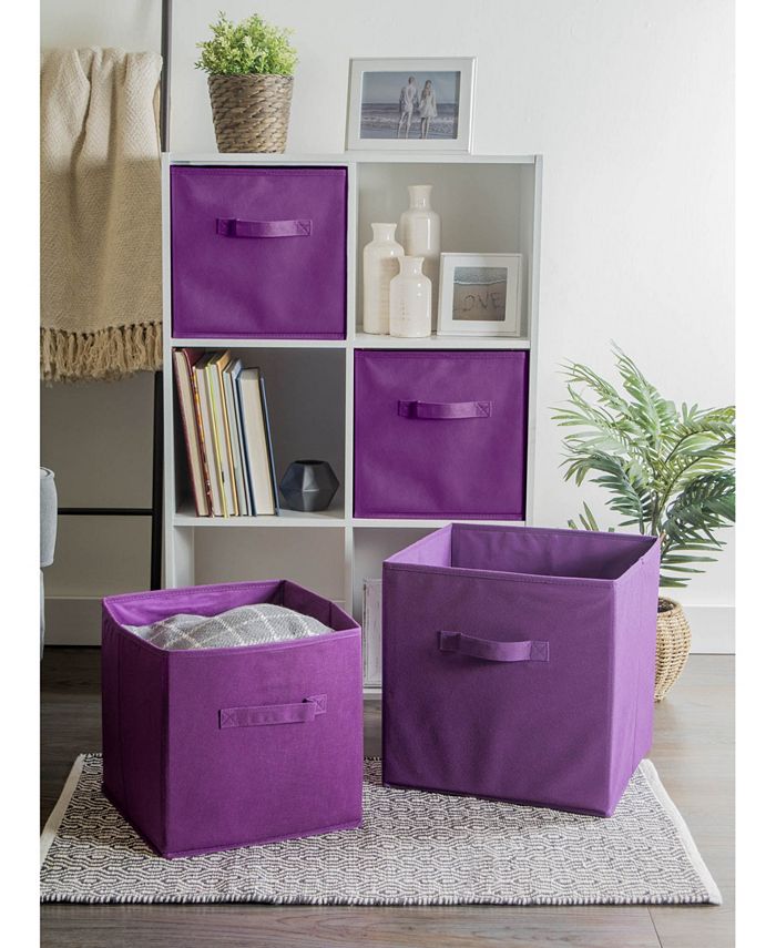 Design Imports Non-woven Polypropylene Cube Solid Square Set of 4 - Macy's