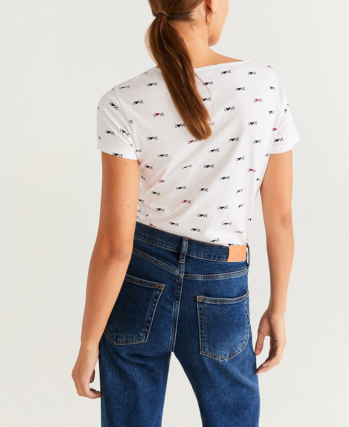 MANGO Logo Cotton T-Shirt - Macy's
