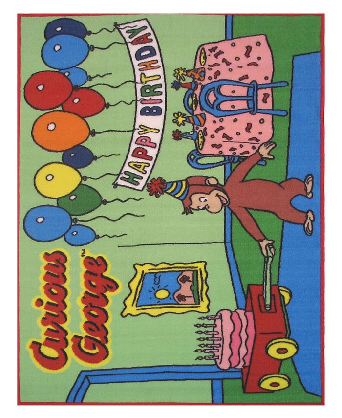 Fun Rugs Curious George Birthday 19" x 29" Area Rug - Macy's