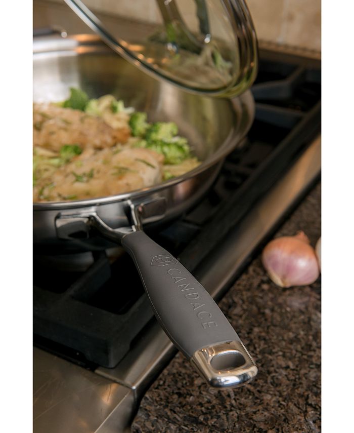 CookCraft by Candace 13" French Skillet with Glass Latch Lid - Macy's