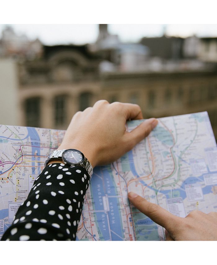 Bulova Women's Futuro Diamond Accent Stainless Steel Bracelet Watch ...