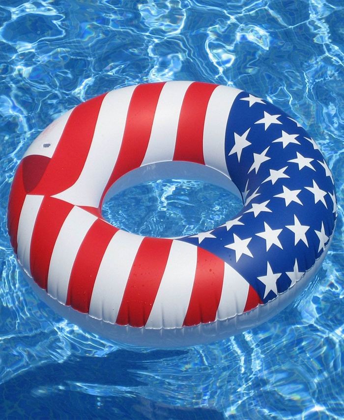 Swimline Inflatable Patriotic American Flag Swimming Pool Lake Tube ...