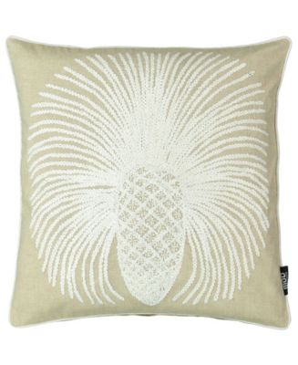 Pineapple Embroidery 20" Square Decorative Pillow - Macy's
