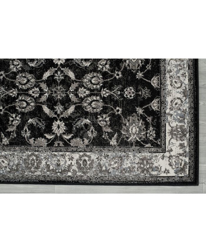 Amer Rugs Alexandria ALX-44 Black 2' x 6' Runner Rug - Macy's