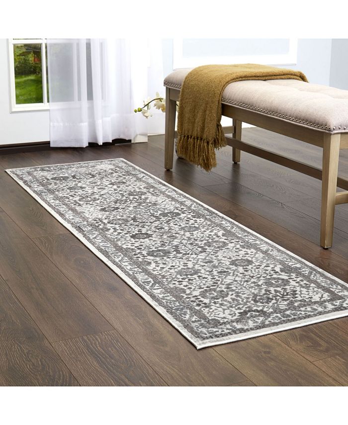 Nicole Miller Kenmare Celeste 4-6037-48 Gray 2'2" x 7'2" Runner Rug ...