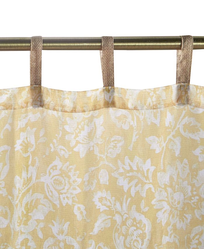 Elrene Verena Sheer Floral 52" x 95" Indoor/Outdoor Tab Top Curtain ...