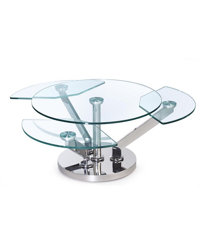 Chintaly Contemporary Cocktail Table with Motion Shelves - Macy's