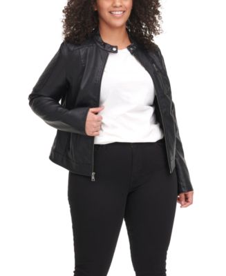 Levi's Plus Size Faux Leather Motocross Racer Jacket - Macy's