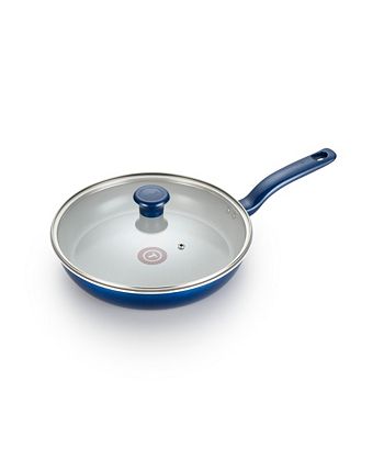 T-Fal Initiatives Ceramic 14-Pc. Cookware Set, Blue - Macy's