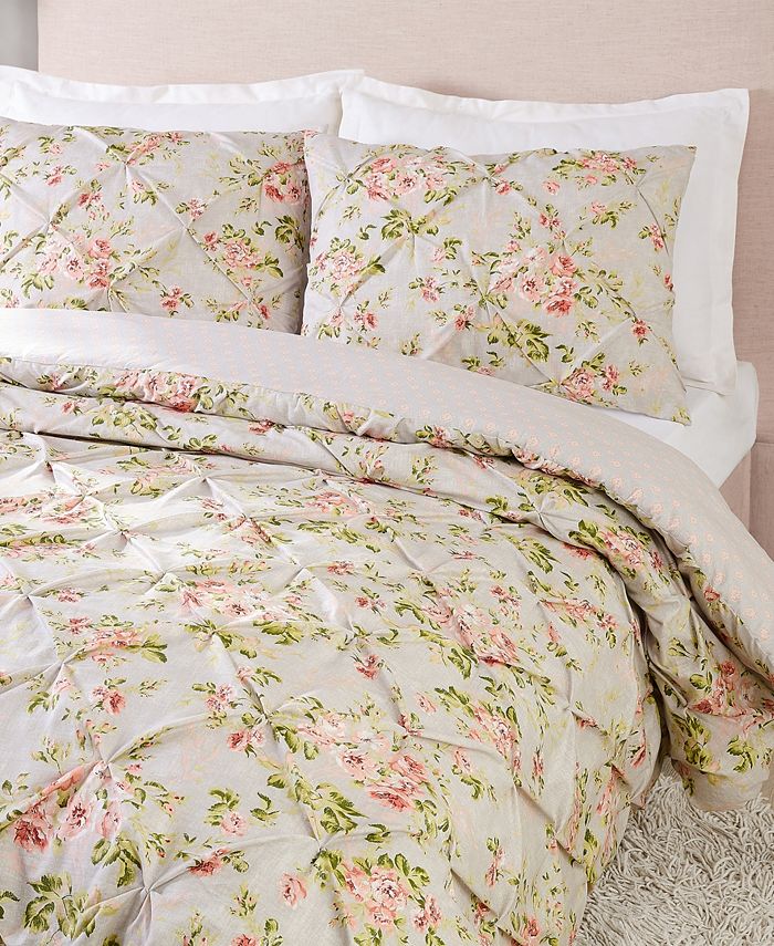 Jessica Simpson Mils Floral Pinch Pleat Twin/Twin XL 2-Piece Comforter ...
