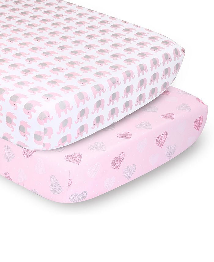 The Peanutshell PSP Sheets Elephants/Hearts, 2-Pack - Macy's