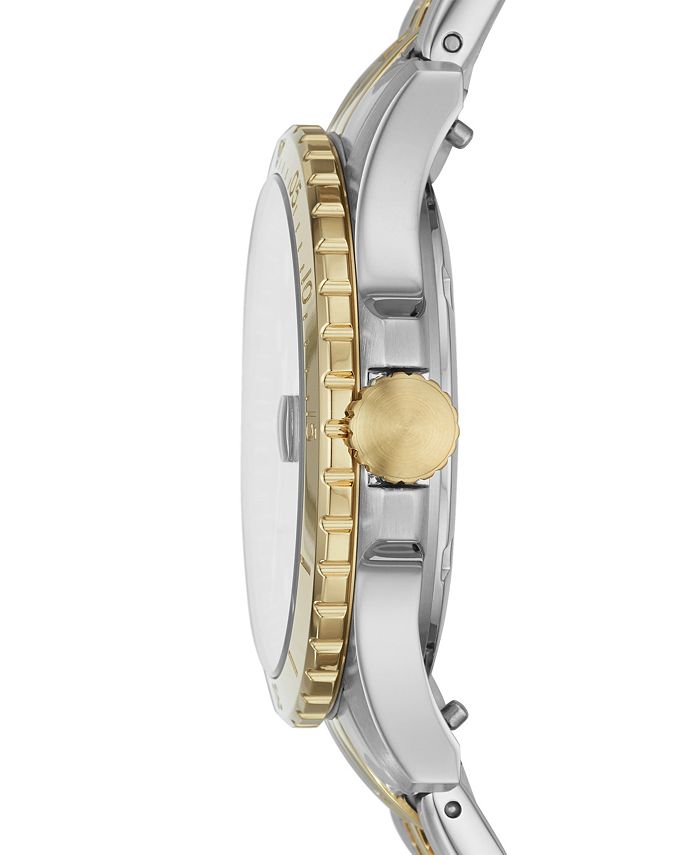 Fossil FB-01 Three-Hand Date Two-Tone Stainless Steel Watch 36mm - Macy's