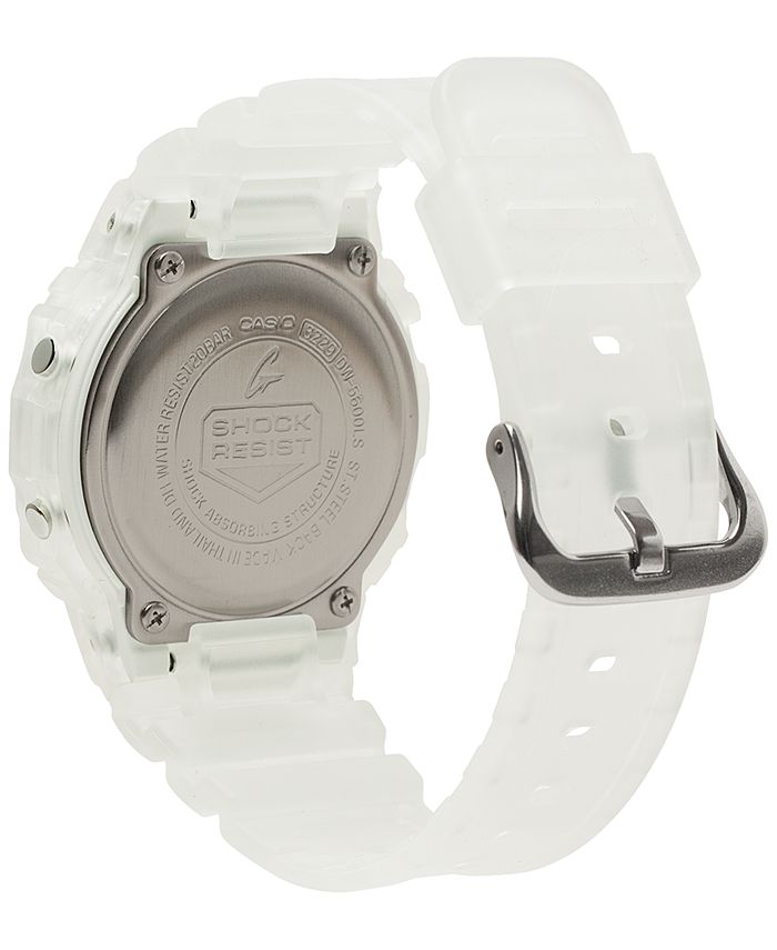 G-Shock Men's Digital Frosted White Resin Strap Watch 42.8mm - Macy's
