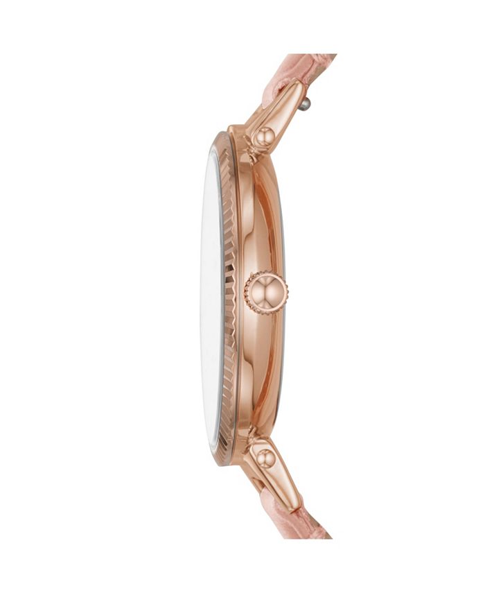 Fossil Women's Daisy Blush Leather Strap Watch 34mm - Macy's