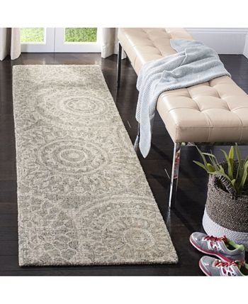 Safavieh Abstract 205 Ivory and Gray 2'3" x 8' Runner Area Rug - Macy's