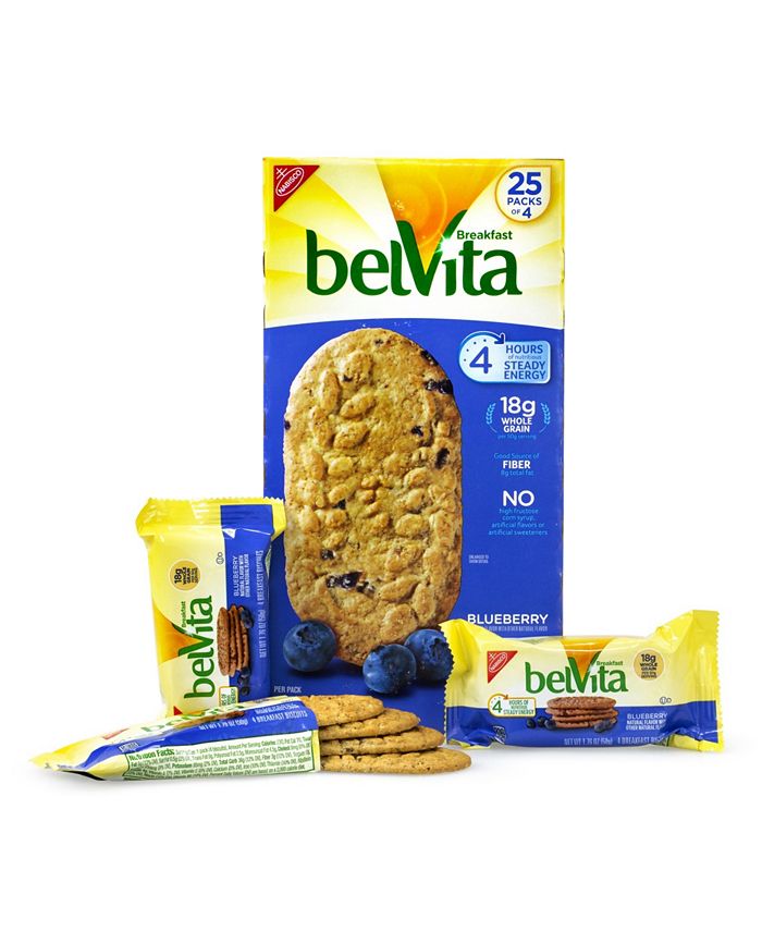 belVita Breakfast Biscuits Blueberry 4 Packs, 25 Count - Macy's