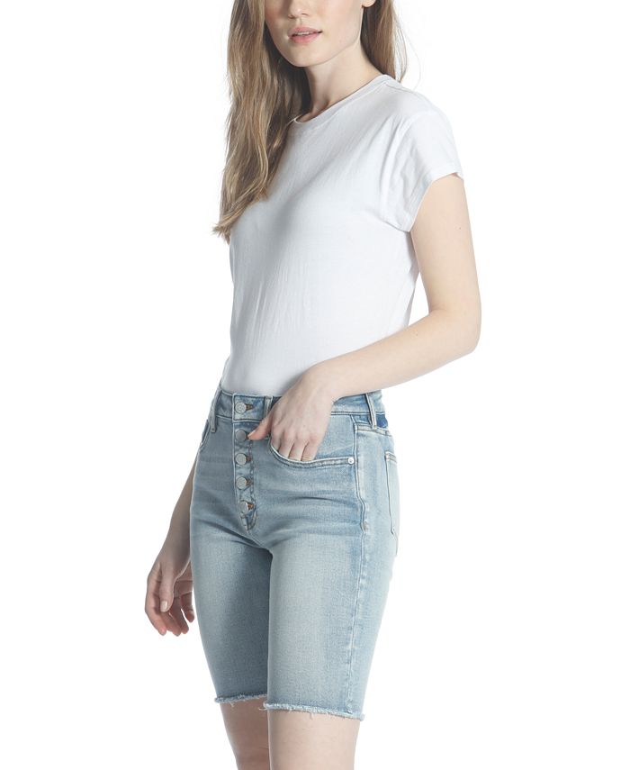 Vigoss Jeans High-Rise Button-Fly Bermuda Shorts - Macy's