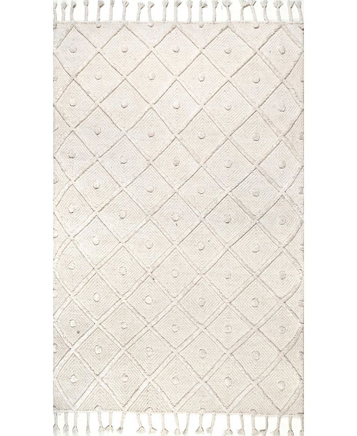 nuLoom Jinny APPE01A Ivory 7'6" x 9'6" Area Rug - Macy's