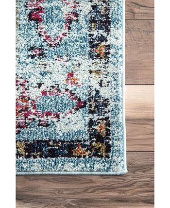 nuLoom Veronica KKCB26A Aqua 2'6" x 10' Runner Rug - Macy's