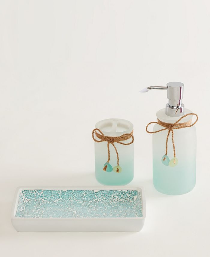 Indecor Home Sea Glass 3-Pc. Bath Accessory Set - Macy's