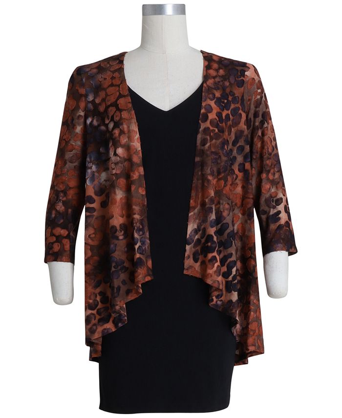 Connected Plus Size Printed Jacket Dress - Macy's