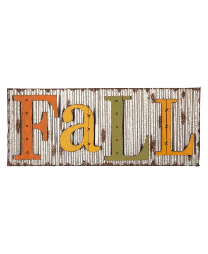 Glitzhome 36" Fall Metal Sign Hanging Decor - Macy's