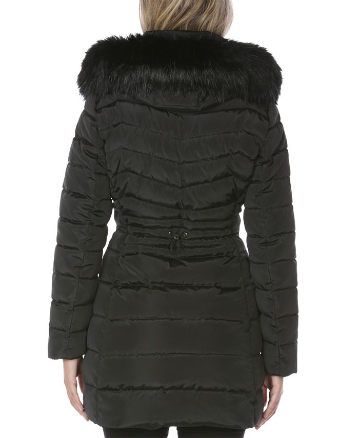 Laundry by Shelli Segal Women's Faux-Fur-Trim Hooded Puffer Coat - Macy's