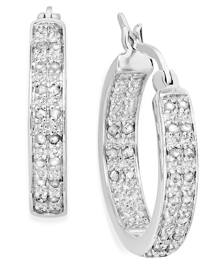 Victoria Townsend Rose-Cut Diamond Two-Row Hoop Earrings in Sterling ...