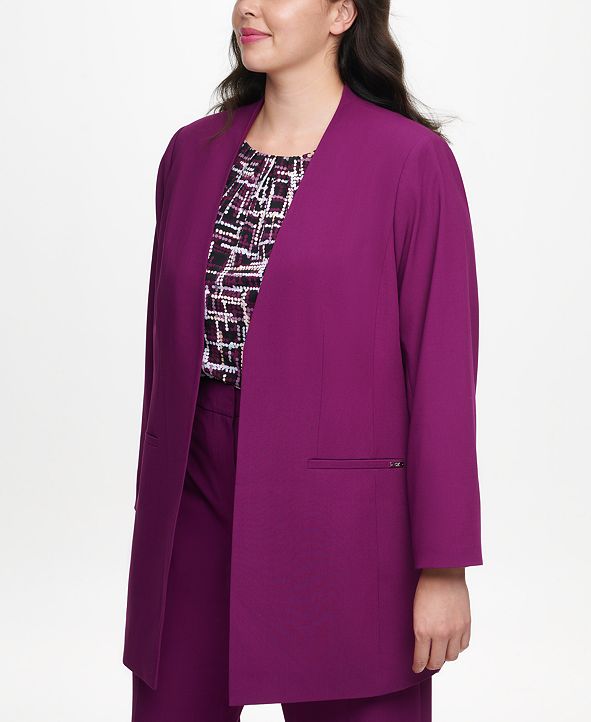Calvin Klein Plus Size Topper Jacket & Reviews - Jackets & Blazers ...