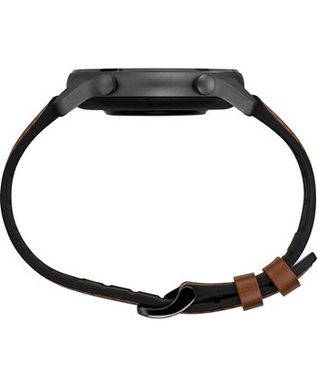 Timex Men's Metropolitan R Brown Leather Silicone Strap Amoled ...