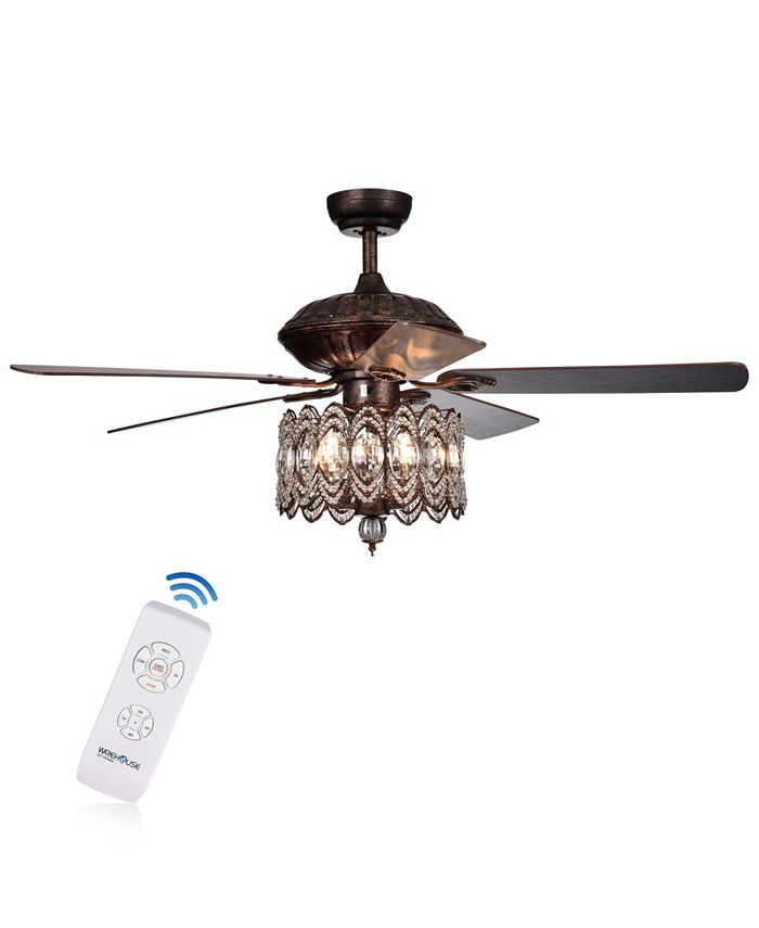Home Accessories Copper 52" 3-Light Indoor Remote Controlled Ceiling ...