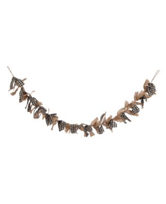 Glitzhome Plaid Garland - Macy's
