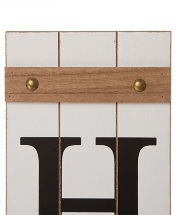 Glitzhome Wooden "Home" Floral Porch Sign, Set of 4 - Macy's