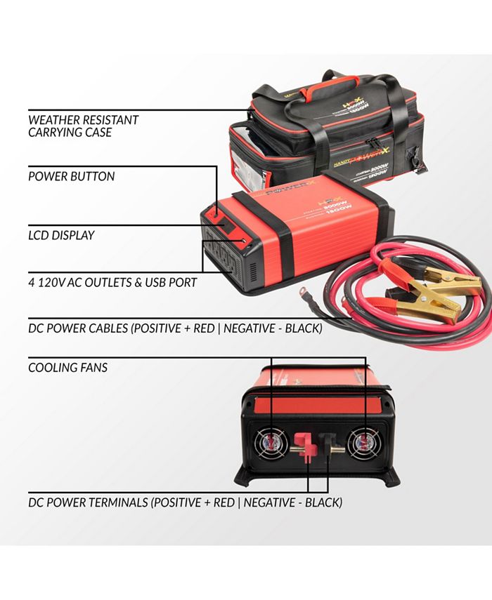 Handy Power X HPX1530INVCBLBG 1500W/3000W Power Source - Macy's