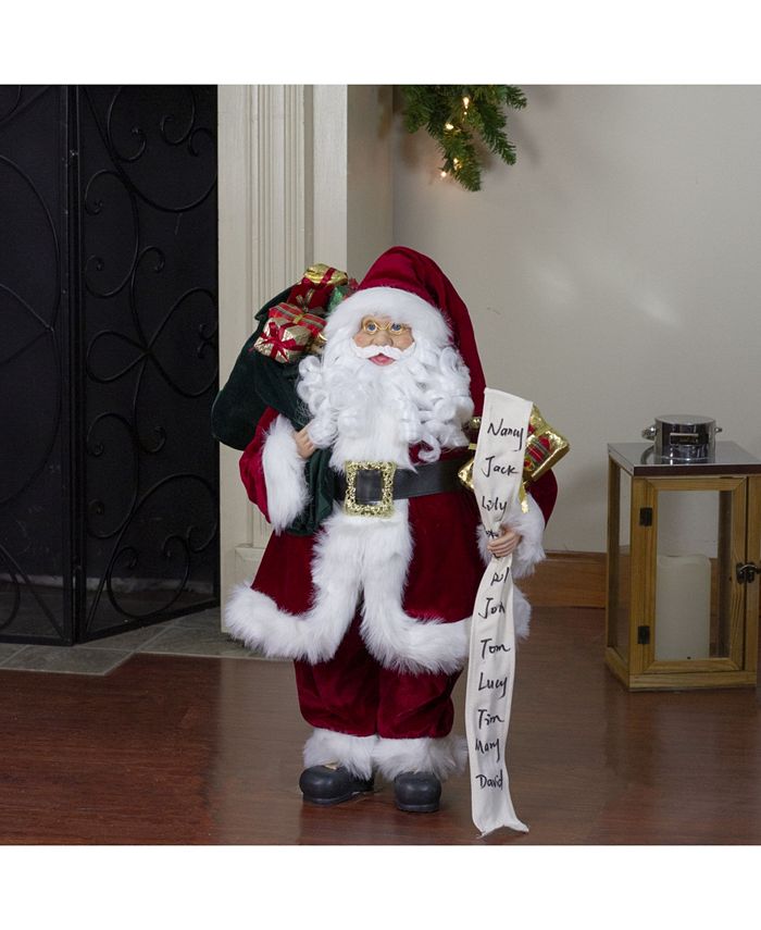 Northlight Santa Claus with Naughty or Nice List and Bag Of Presents ...