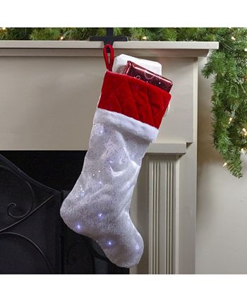 Northlight LED Lighted Iridescent Glitter Christmas Stocking with Cuff ...