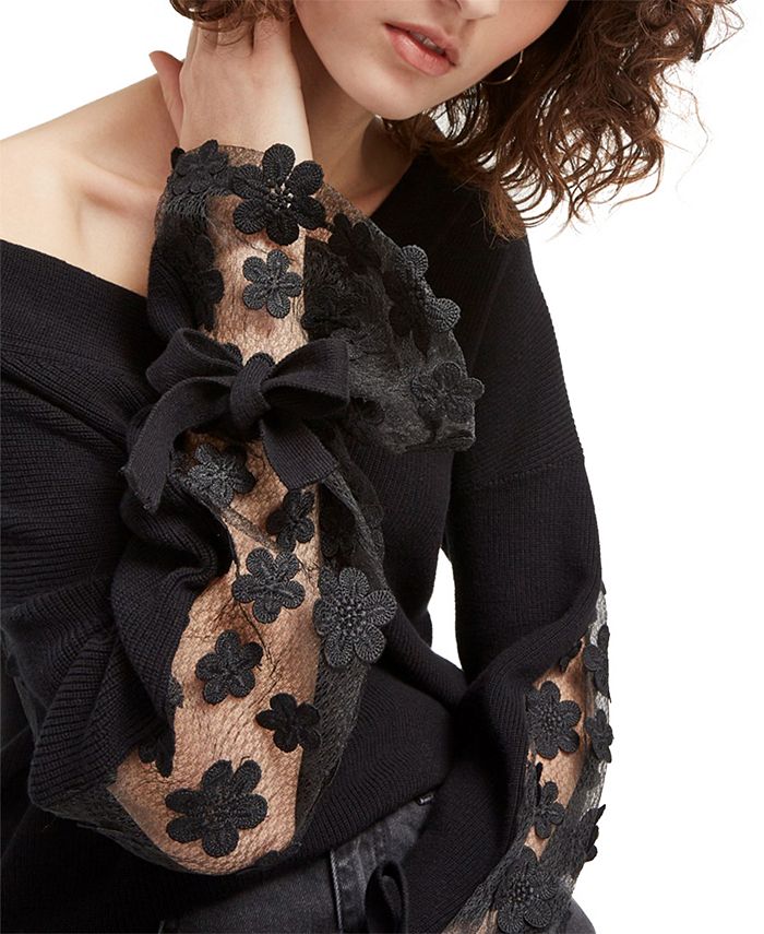 French Connection Cotton Lace Bell-Sleeve Top & Reviews - Tops - Women ...