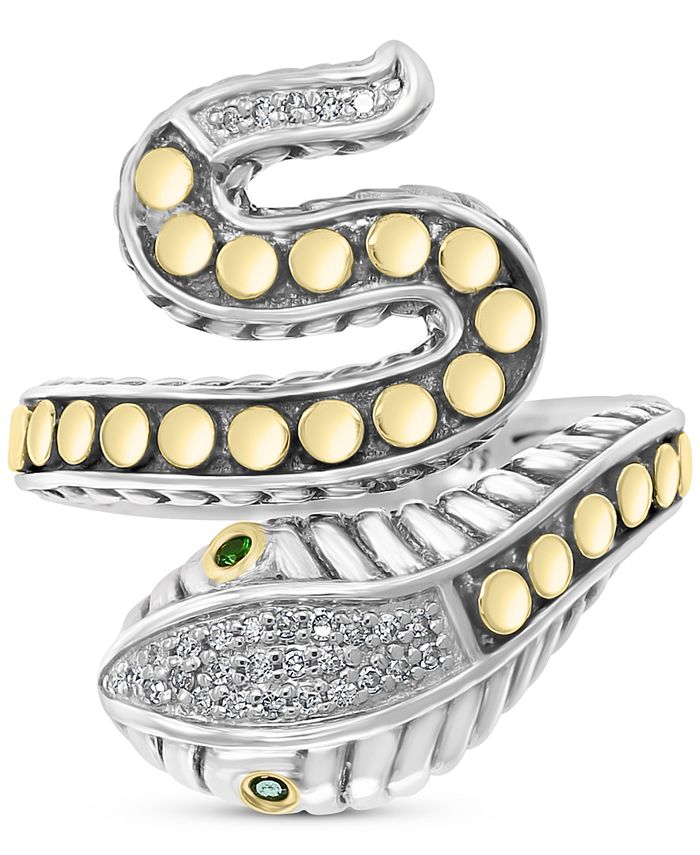 EFFY Collection EFFY® Diamond (1/10 ct. t.w.) & Tsavorite Accent Snake ...
