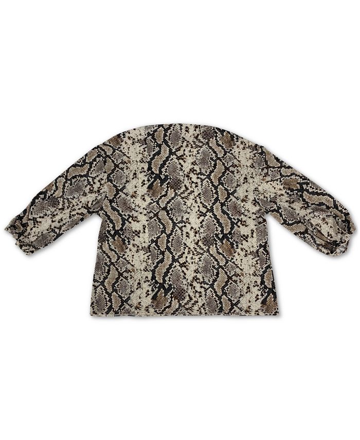 Alfani Plus Size Snakeskin-Print Top, Created for Macy's - Macy's
