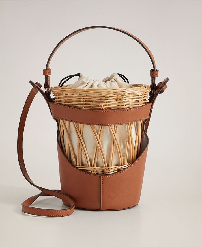 MANGO Women's Wood Bucket Bag - Macy's