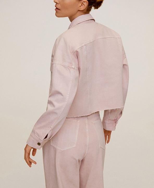 MANGO Women's Pink Denim Jacket & Reviews - Women - Macy's