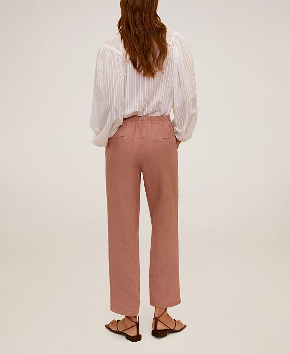 MANGO Women's Straight Linen-Blend Pants & Reviews - Women - Macy's
