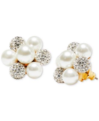 Kate Spade New York Gold-Tone Pavé Fireball & Imitation Pearl Cluster ...