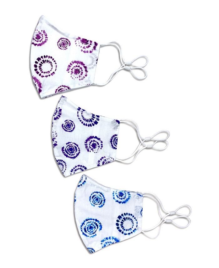 Society of Threads Unisex Curved Face Mask Tie Dye 3-Pack - Macy's
