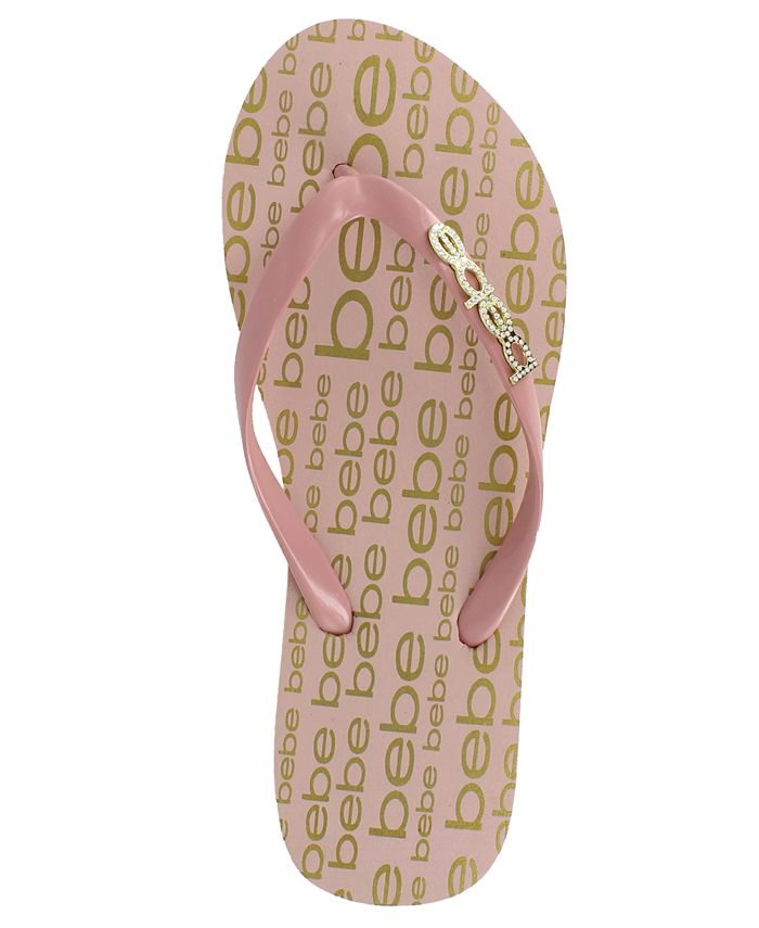 bebe Women's Samirah Logo Flip Flops - Macy's