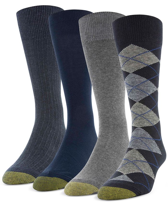 Gold Toe Men's 4-Pack Casual Argyle Crew Socks, Created for Macy's - Macy's